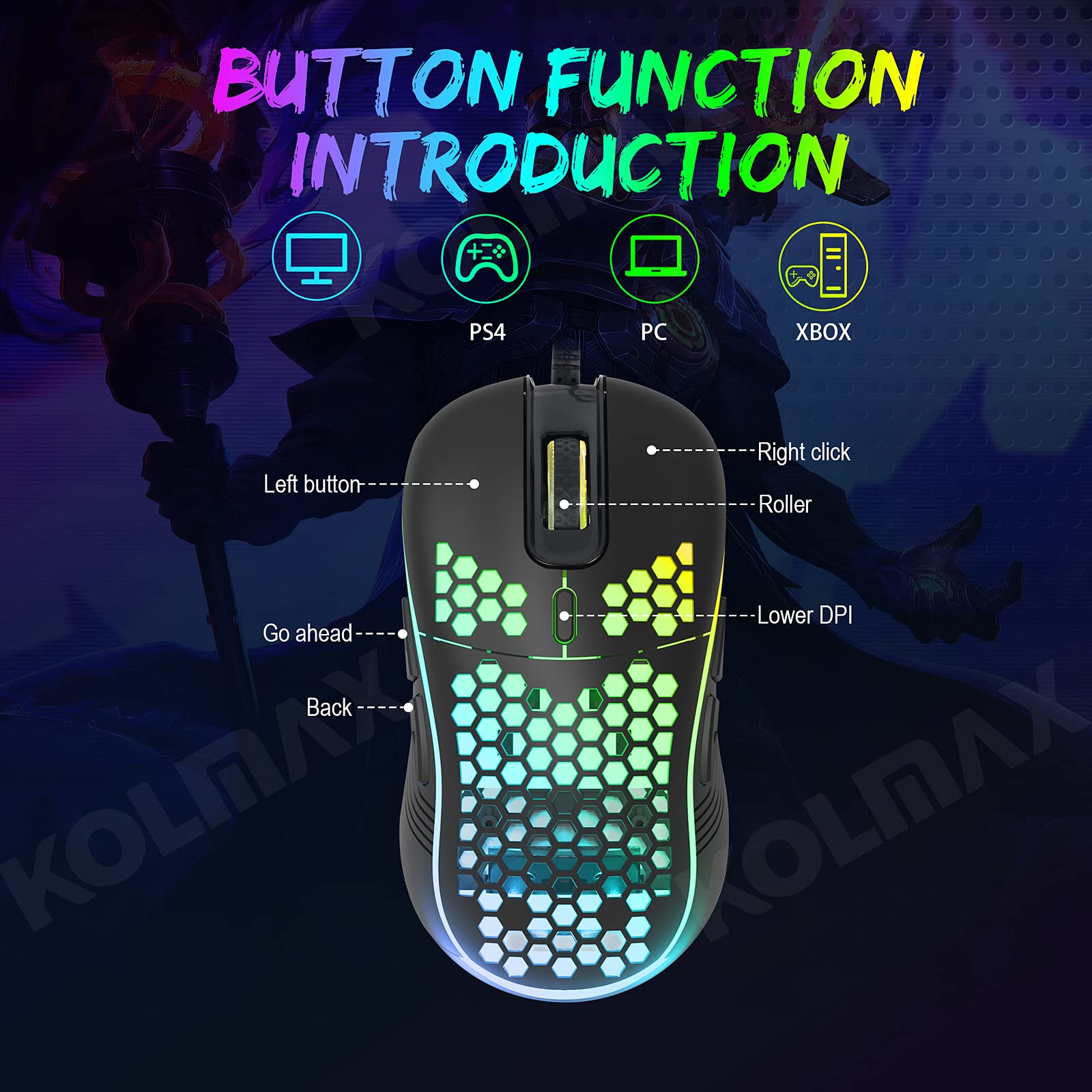 Mua KOLMAX Gaming Keyboard and Mouse Combo,Rainbow Backlit Mechanical ...