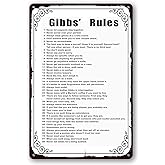 Amazon.com: Metal sign Gibbs Rules 69 Rules Funny Garage Home Decor ...