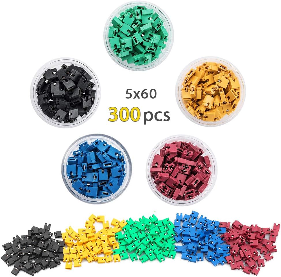 WayinTop Pin Headers Socket Connectors and Jumper Caps Assortment Kit ...
