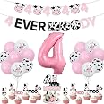 Amazon.com: kreat4joy Cow 4th Birthday Decorations for Girls, 4ever ...