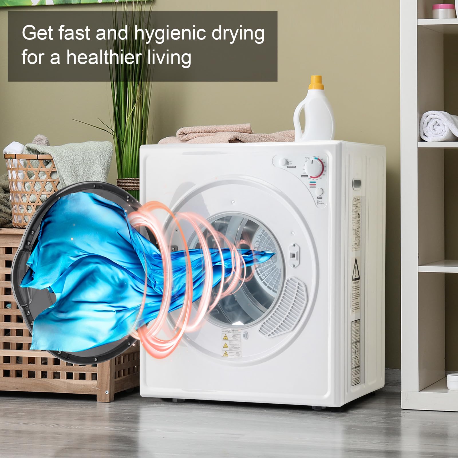 Mua ROVSUN 9LBS Compact Front Load Laundry Dryer, 1400W Stainless Steel ...