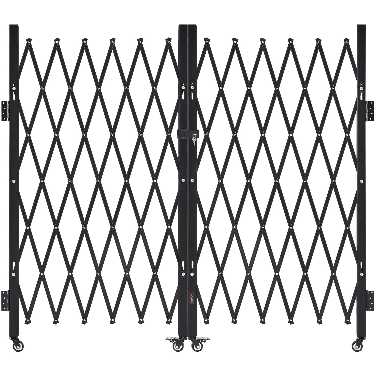 VEVOR Double Folding Security Gate, Lockable Scissor Gate with 360 ...