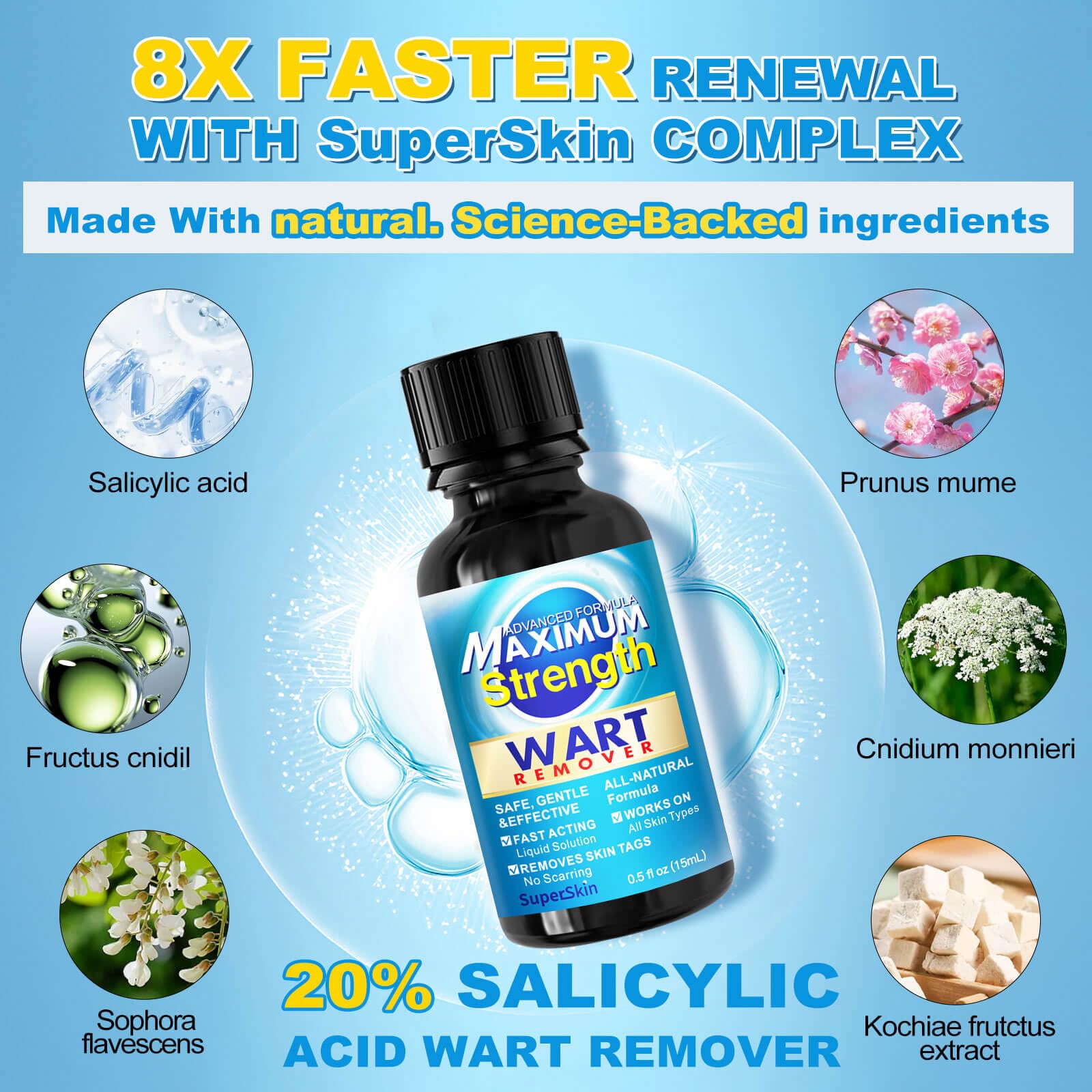 Super-Skin Wart Remover, Maximum Strength Salicylic Acid Liquid Fast ...