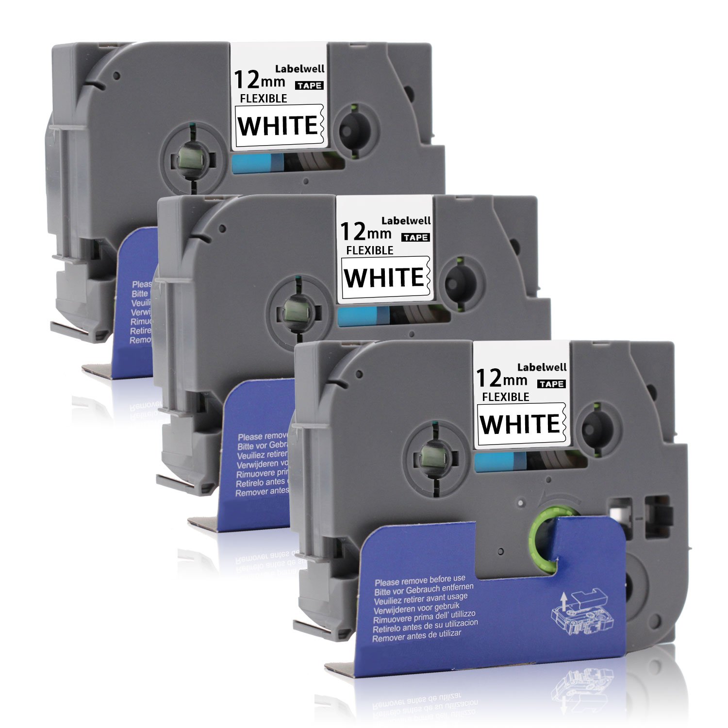 Labelwell 1/2' 12mm x8m Compatible Brother TZe-FX231 TZFX231 Flexible ...