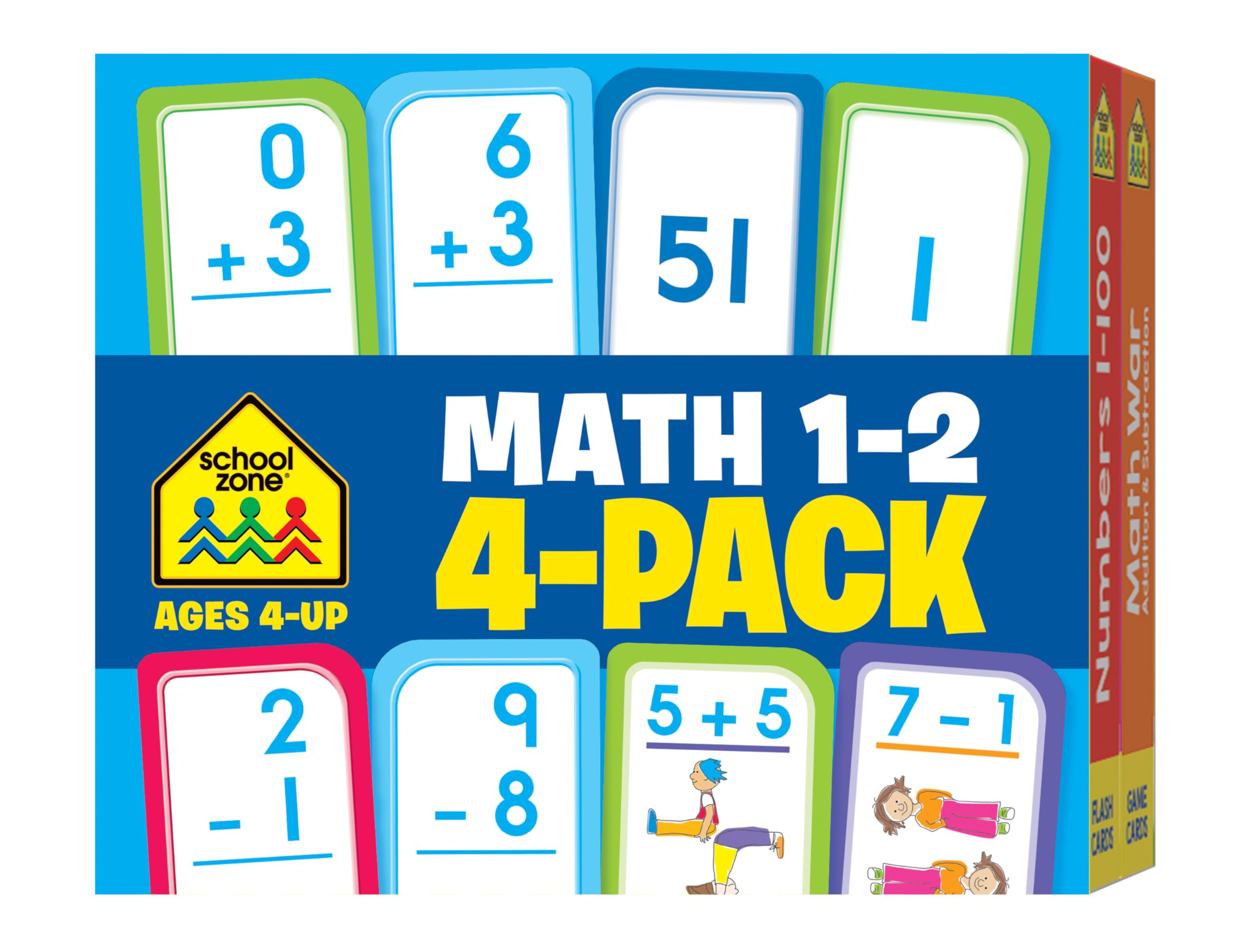 Mua School Zone Math 1-2 4-Pack Flash Cards: 224 Cards, 1st Grade, 2nd ...