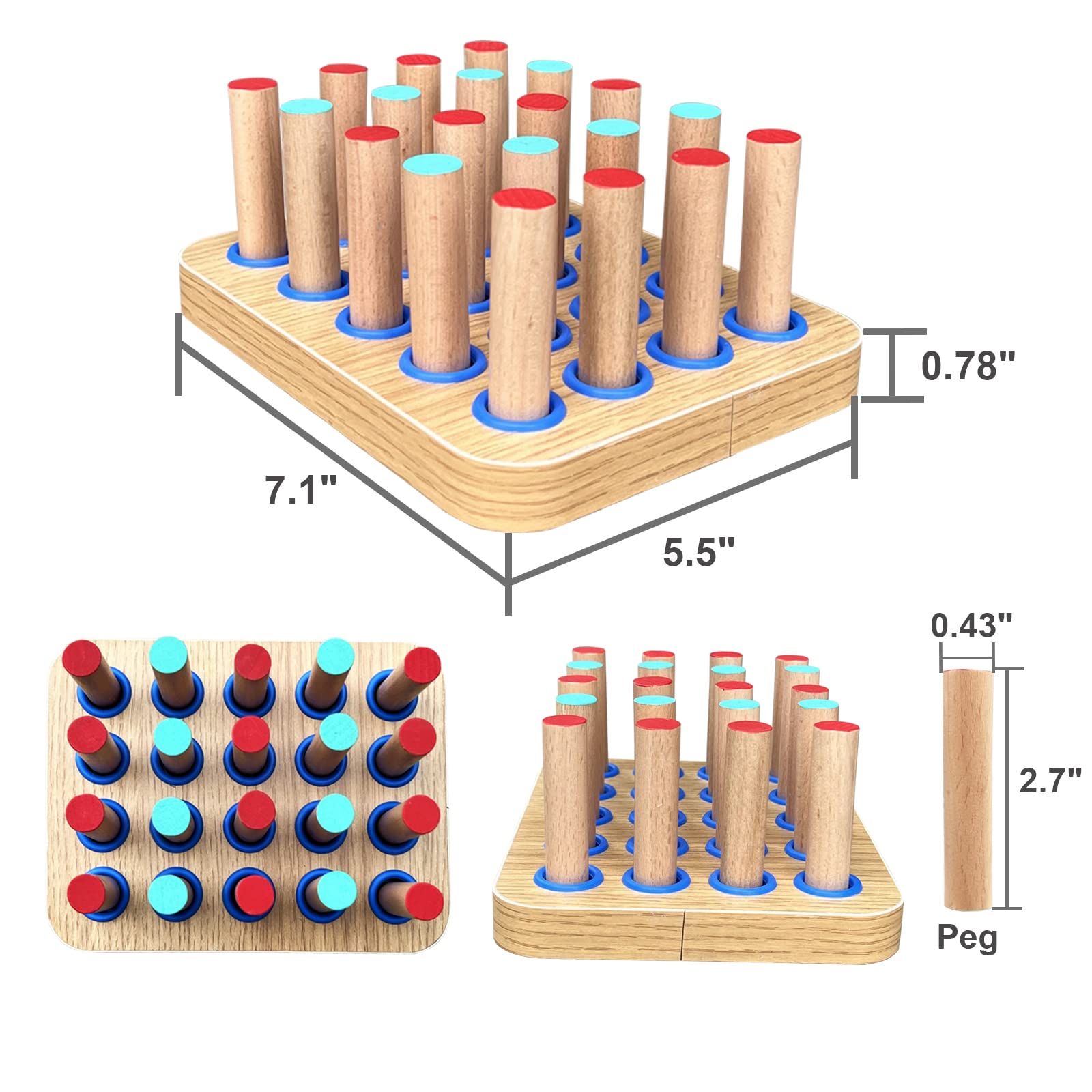 Mua 20-Hole Wooden Pegboard for Finger Dexterity Exercises, Easy Grip ...