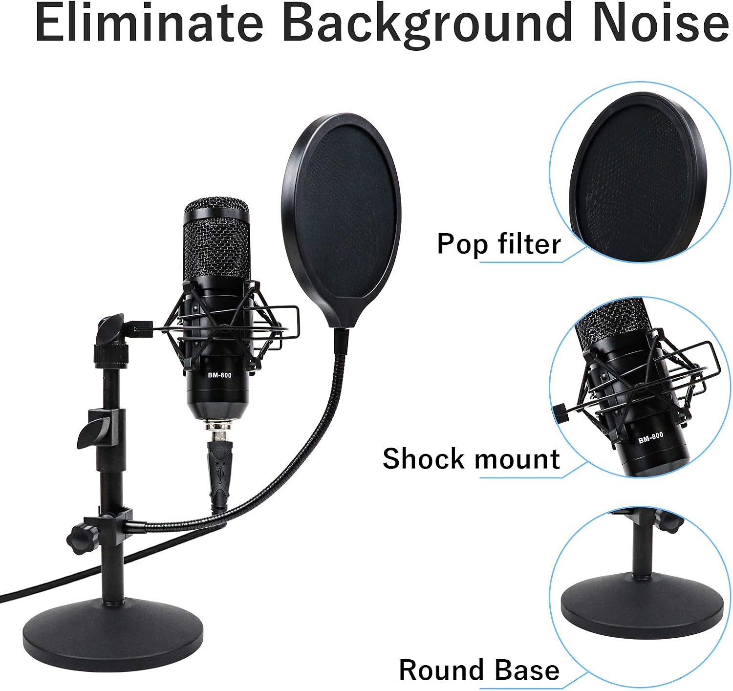 MOFIY USB Microphone Kit,192KHz/24bit Professional Studio Cardioid ...