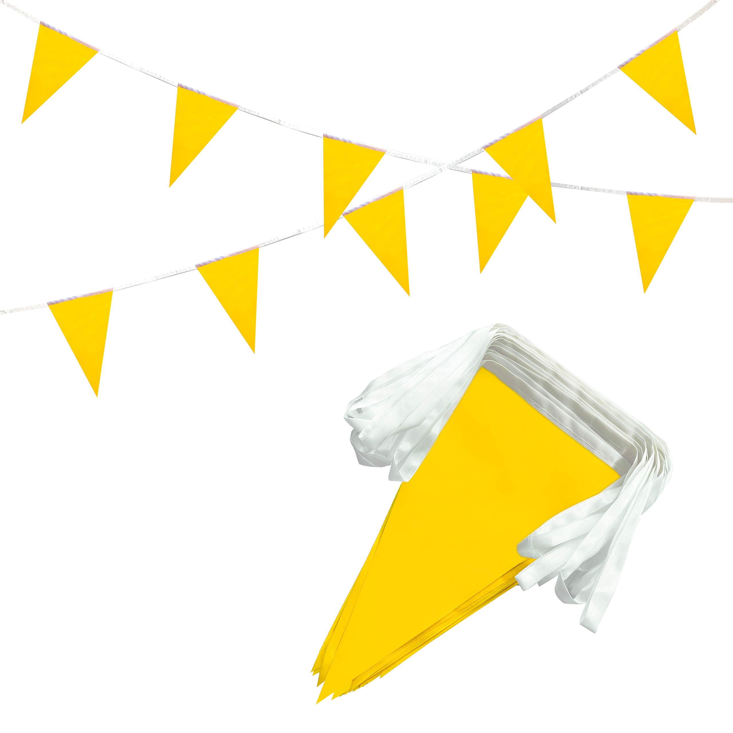 TSMD Solid Yellow Pennant Banners Flags String DIY Bunting Flags,Party ...
