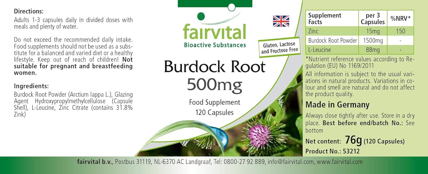 Burdock Root Capsules – 500mg – HIGH Dosage – Vegan – 120 Capsules ...