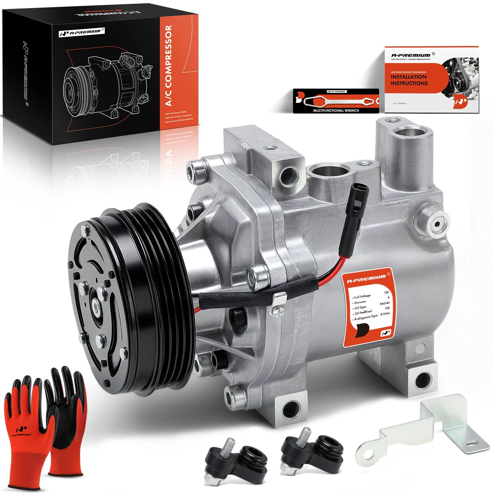 A-Premium Air Conditioner AC Compressor with Clutch Compatible with ...