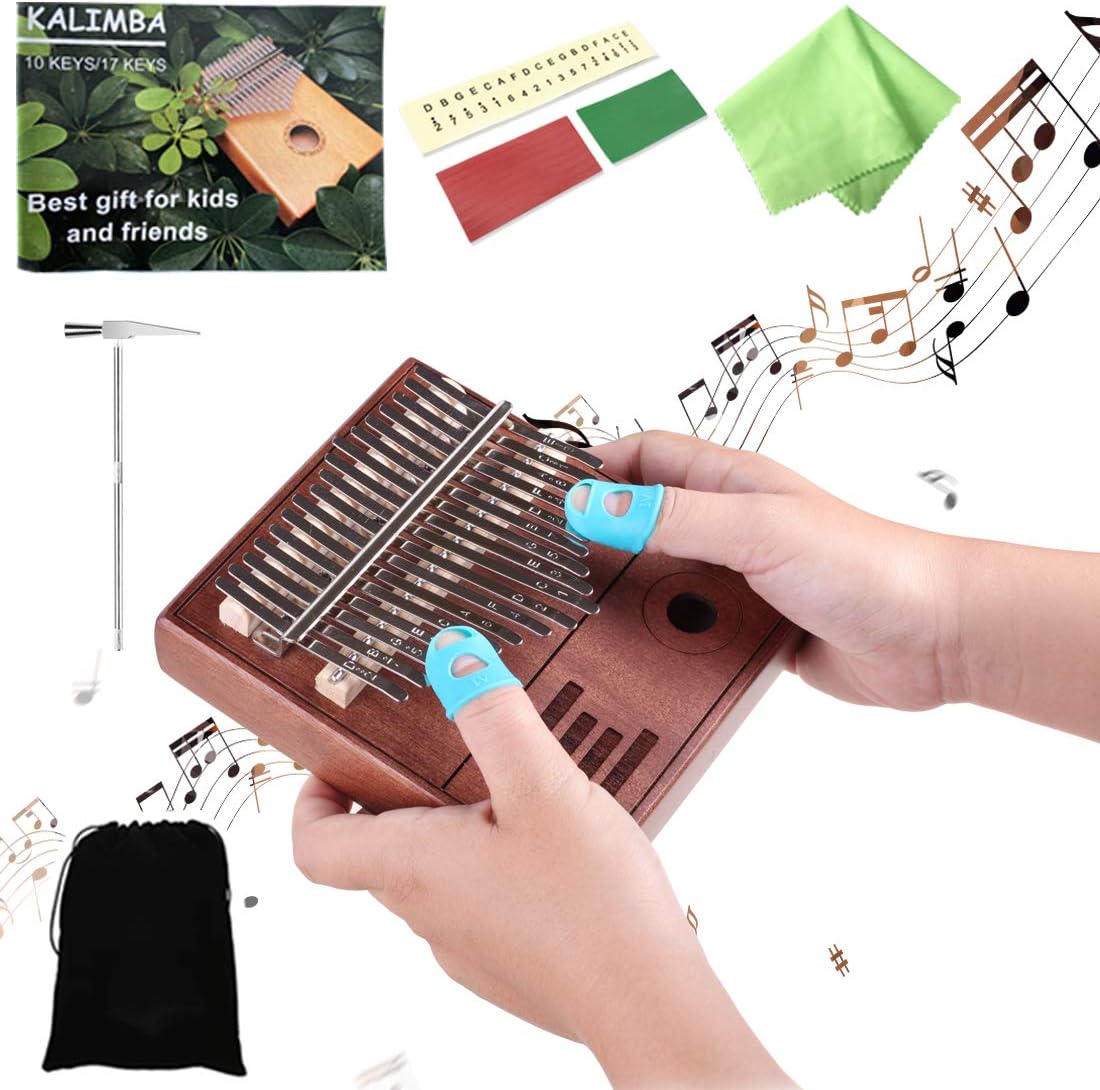Kalimba 17 Keys Thumb Piano, Genround kalimba finger piano instrument ...