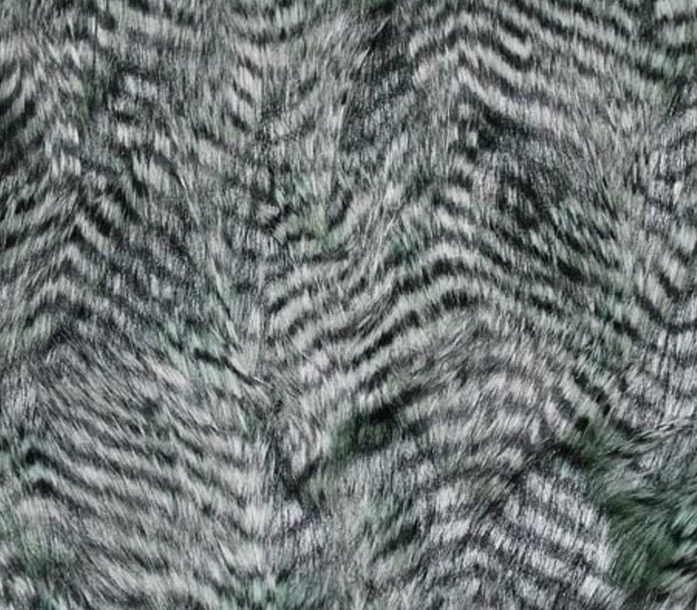 Amazon.com: Faux Fake Animal Fur Fabric Long Pile Feathered Olive / 62 ...