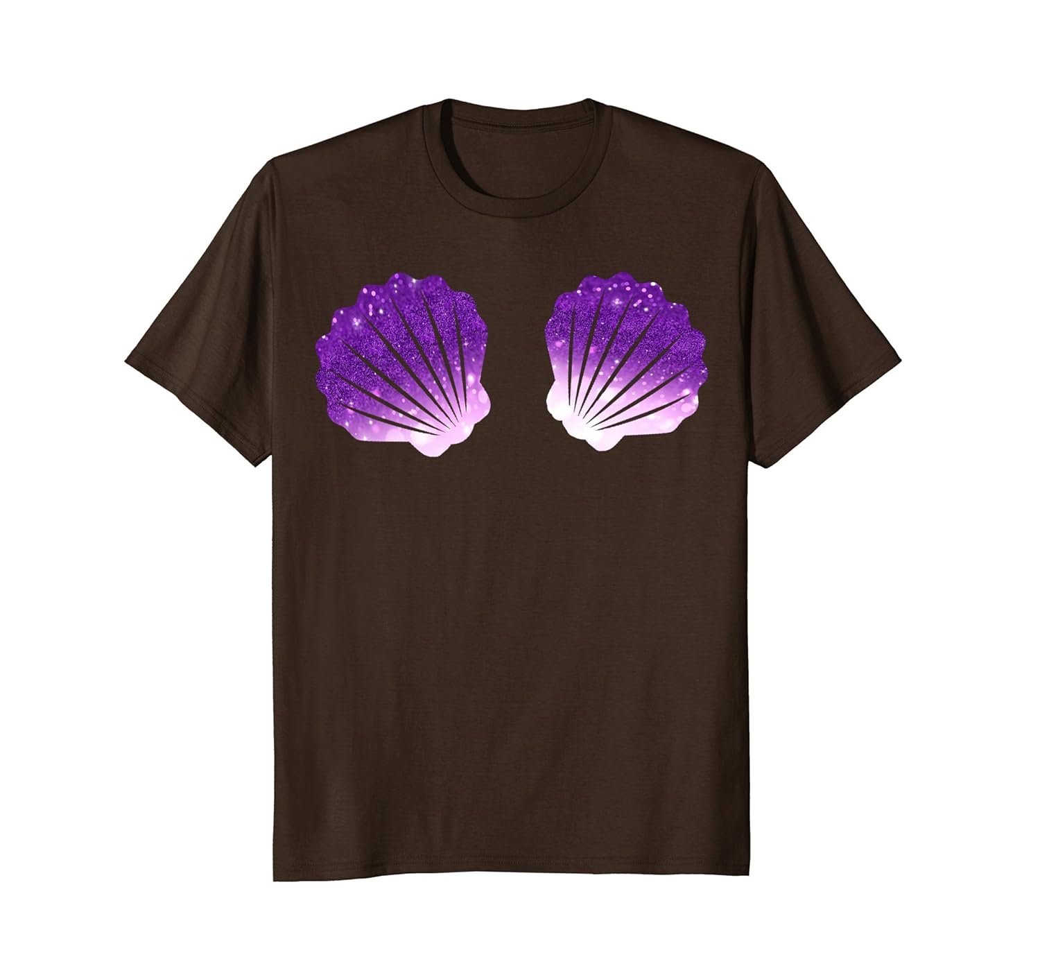 Mermaid Sea Shell Bra T Shirt Galaxy Purple Seashell Shirts-4LVS