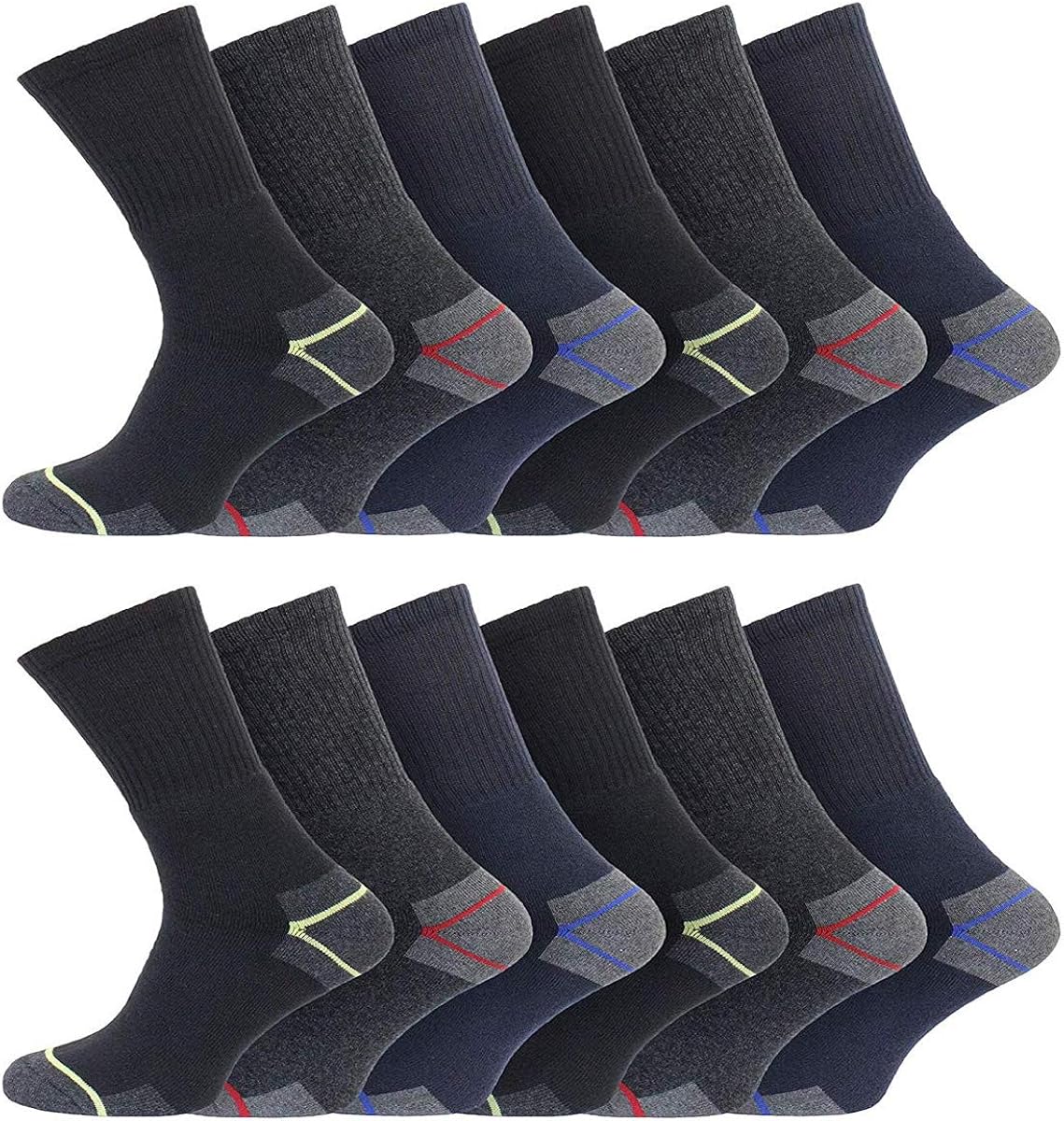 SMG® Heavy Duty Work Socks 12 Pairs Safety Boot Working Socks ...