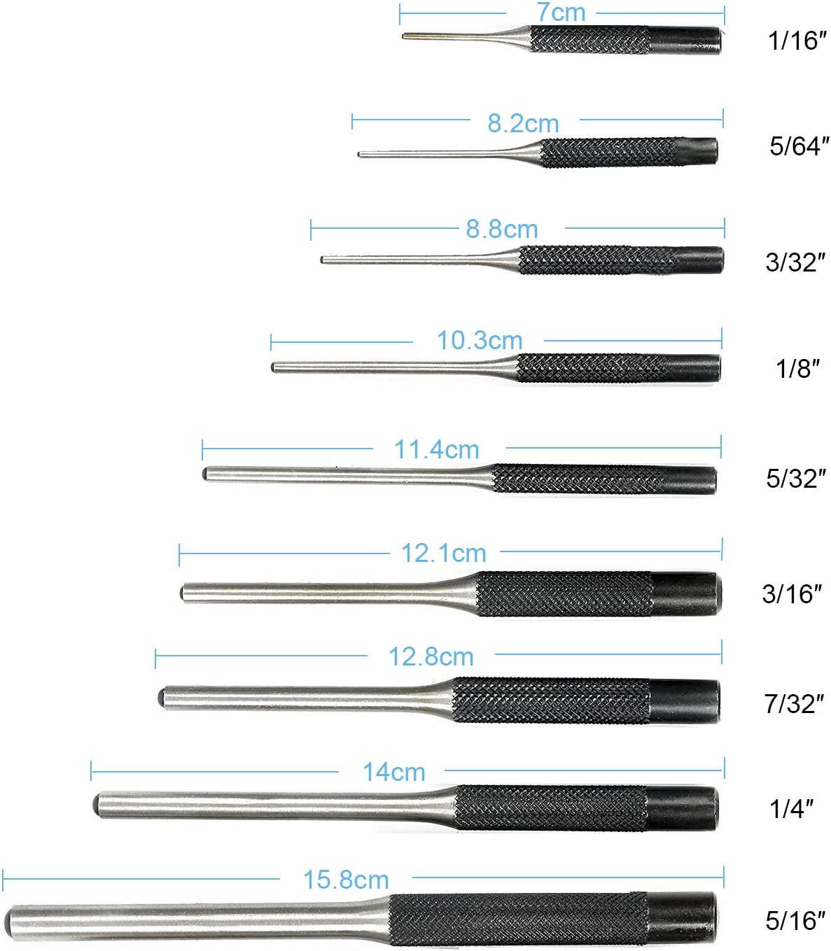 9 Pieces Professional Grade Gun Bolt Catch Roll Pin Punch Set Great for ...
