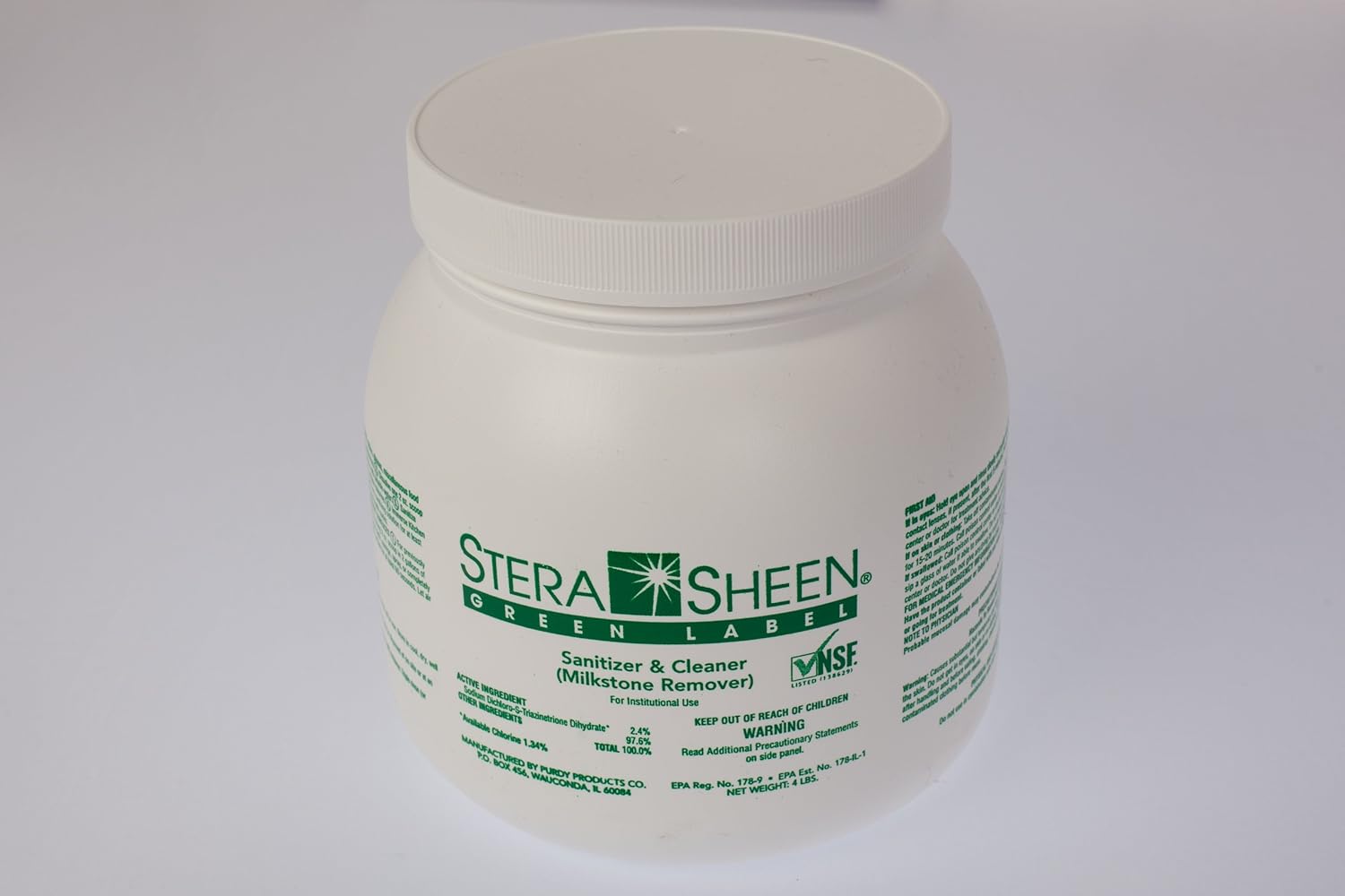 Purdy Stera-Sheen 4 lb Sanitizer Jar w/Green Label | eBay