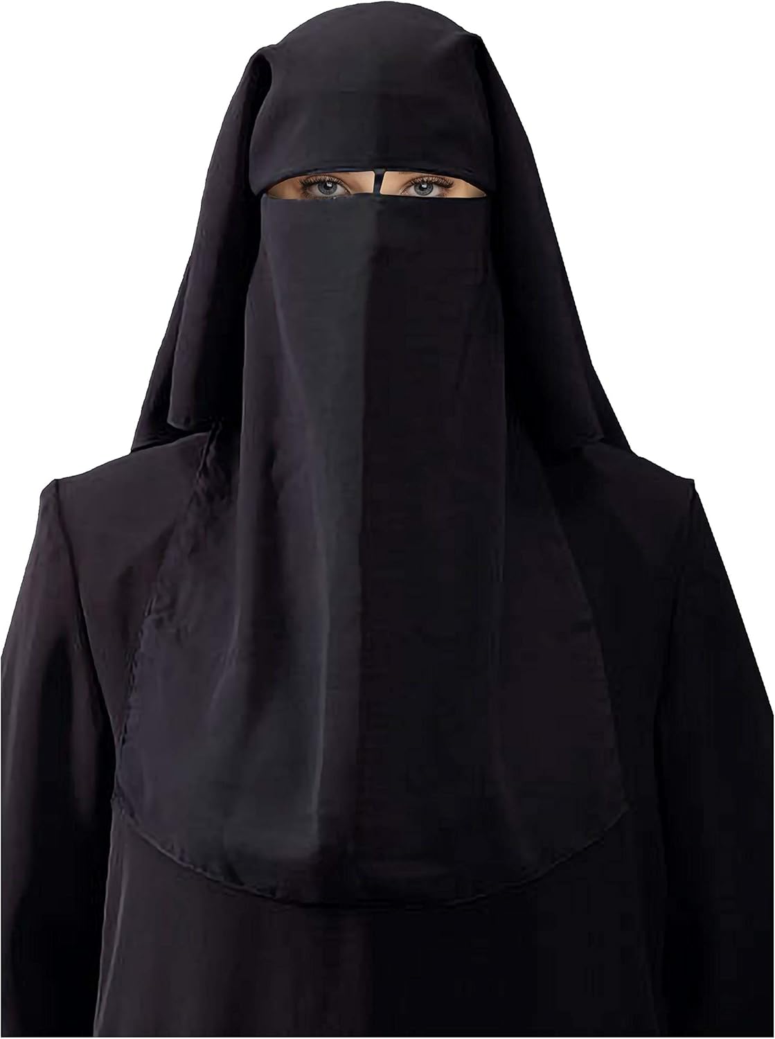 TheHijabStore.com One Piece Three Layer Saudi Style Niqab Muslim Face ...