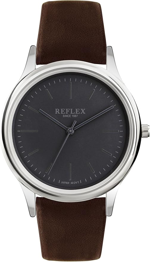 Reflex Mens Analogue Classic Quartz Watch with PU Strap REF0015: Amazon ...