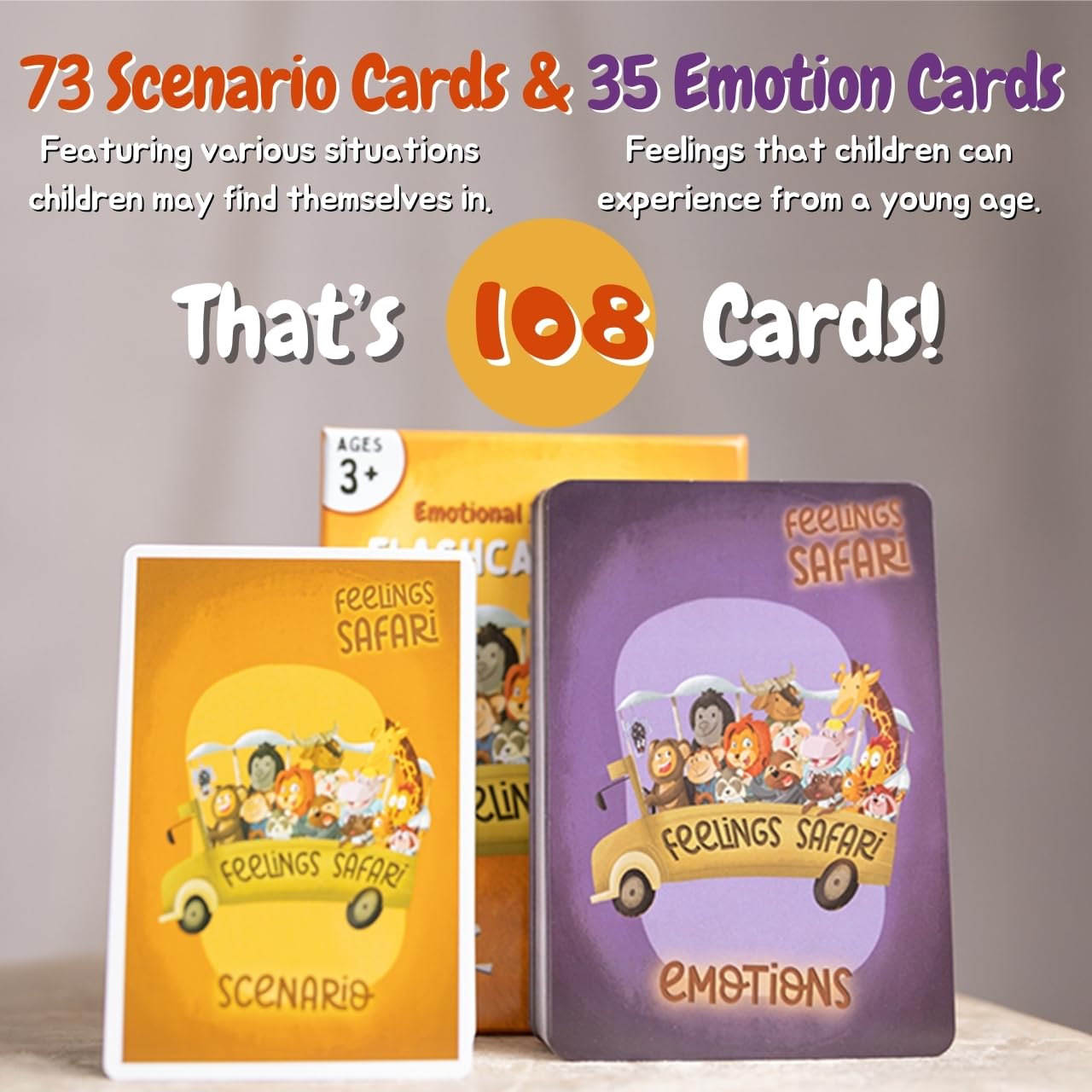 Mua 108 Feelings & Emotions Cards - Flashcard Game for Kids Emotional ...
