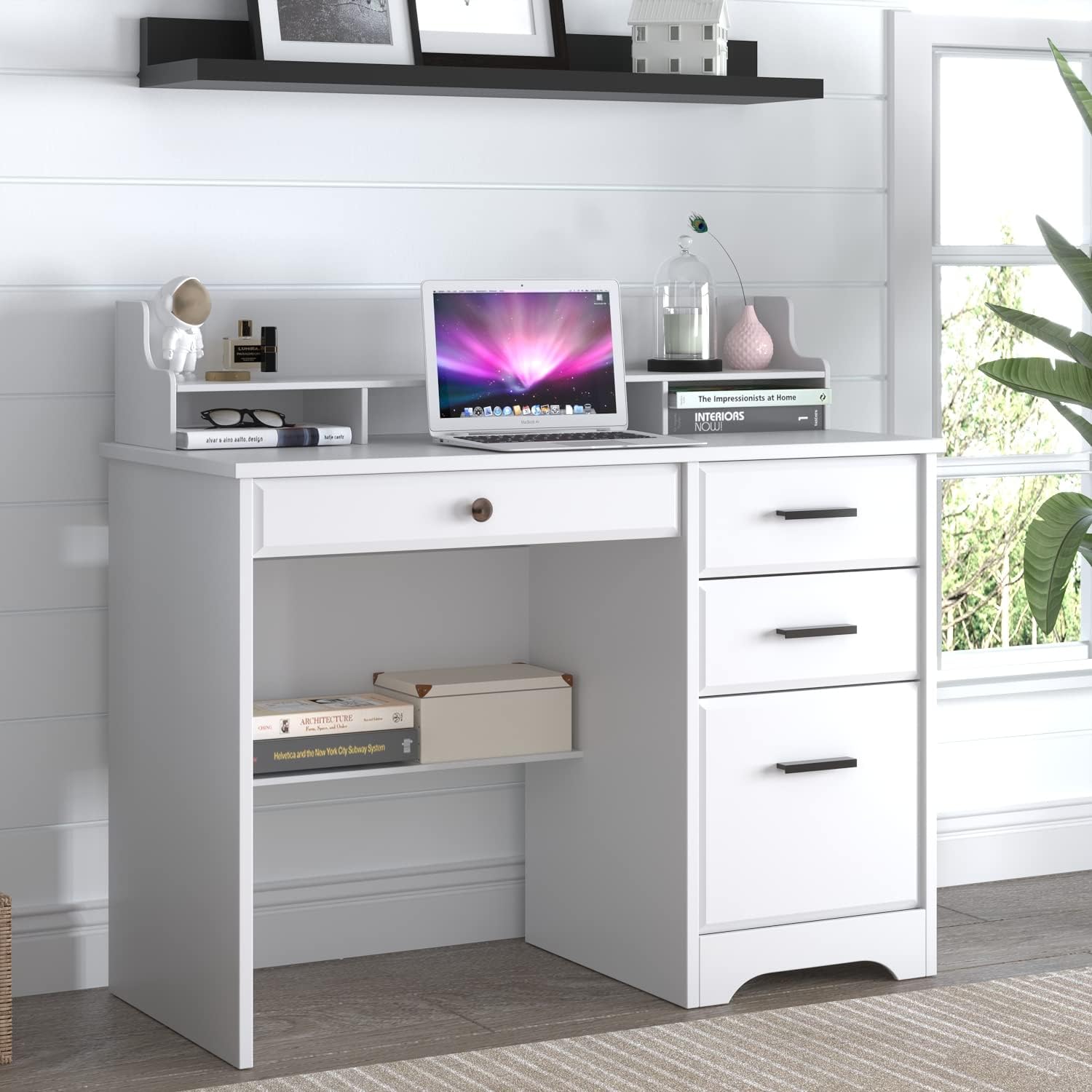 Mua Catrimown Computer Desk with Storage Drawers and Hutch, 44 Inch ...