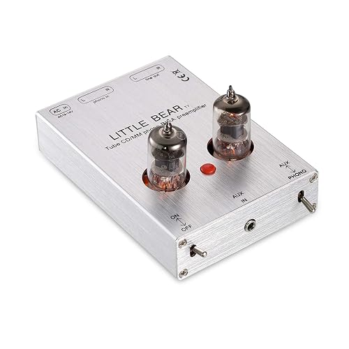 Nobsound Little Bear T7 Vacumn Tube Mini Phono Stage RIAA MM Turntable ...