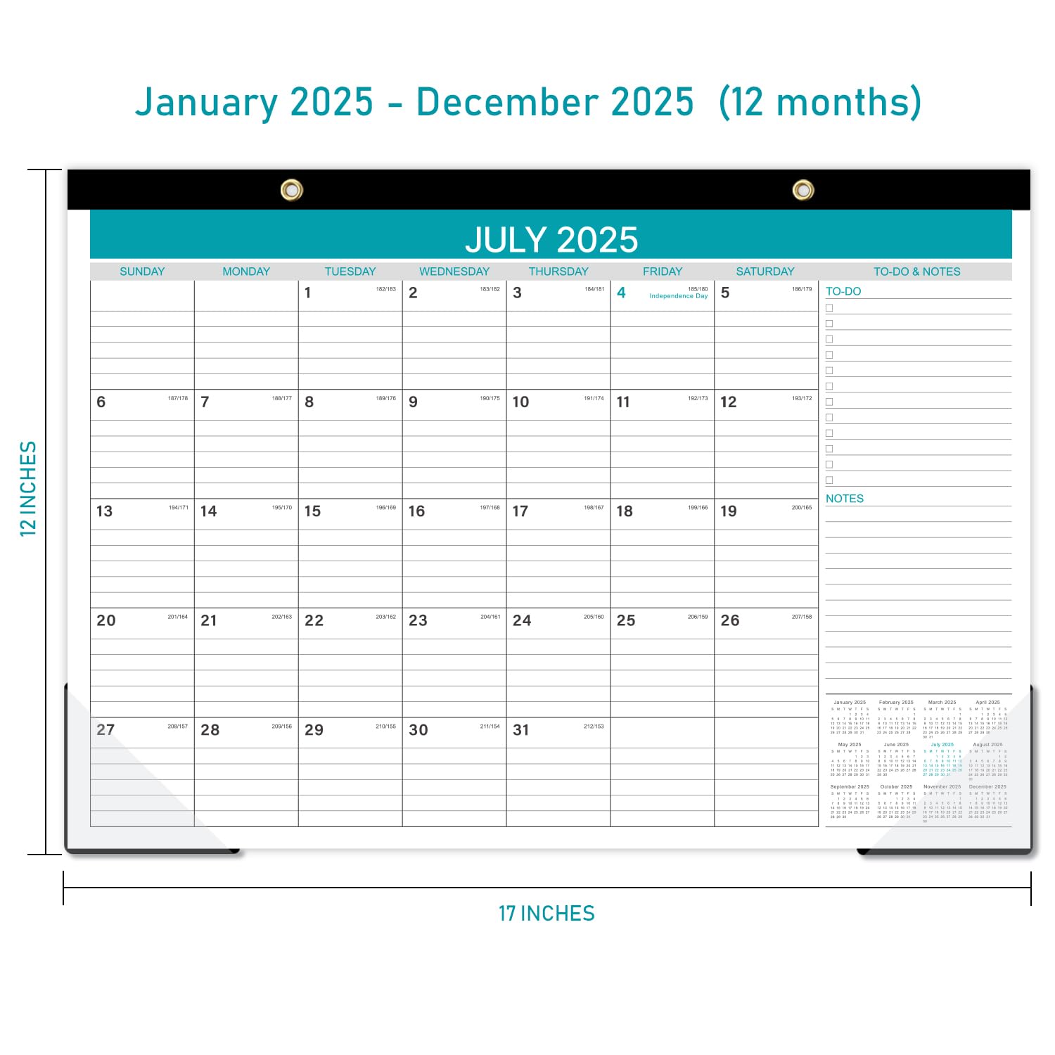 Mua 2025 Desk Calendar - 2025 Calendar from Jan. 2025 to Dec. 2025, 12 ...