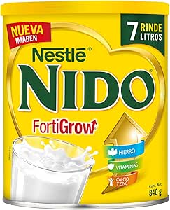 Nestle Nido Clásica Fortigrow Leche Entera Fortificada En Polvo, 840 G ...
