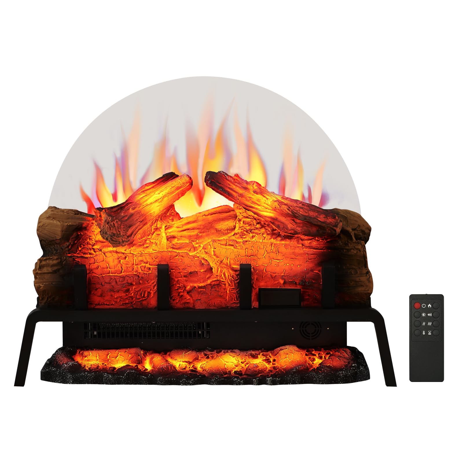 PuraFlame 24" Free Standing Electric Fireplace Log Set Insert, 750W ...