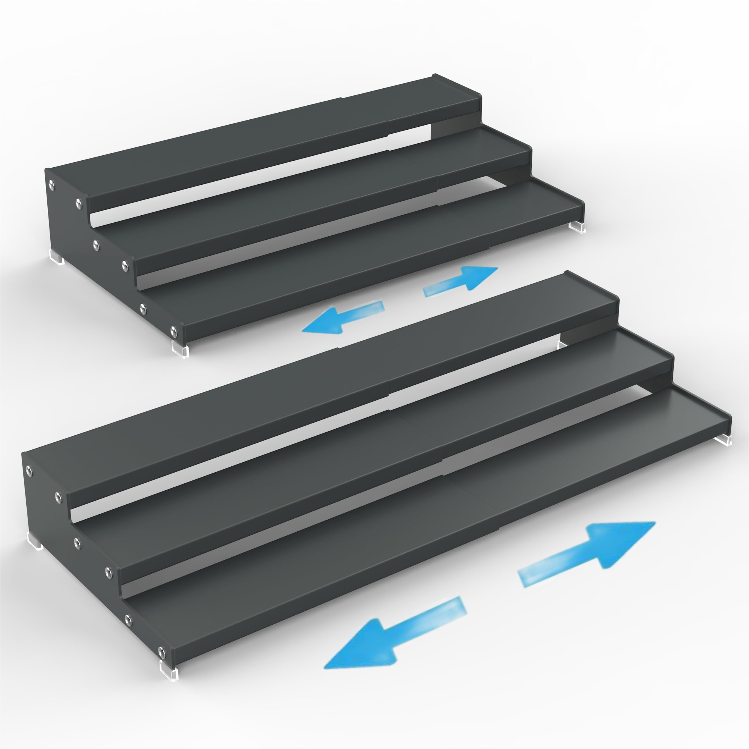 Expandable Spice Rack Storage organizer with 3-Tier step shelf cabinet ...