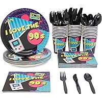 Amazon.com: 80 Pack I love the 90s Paper Plates for 1990s Hip Hop ...