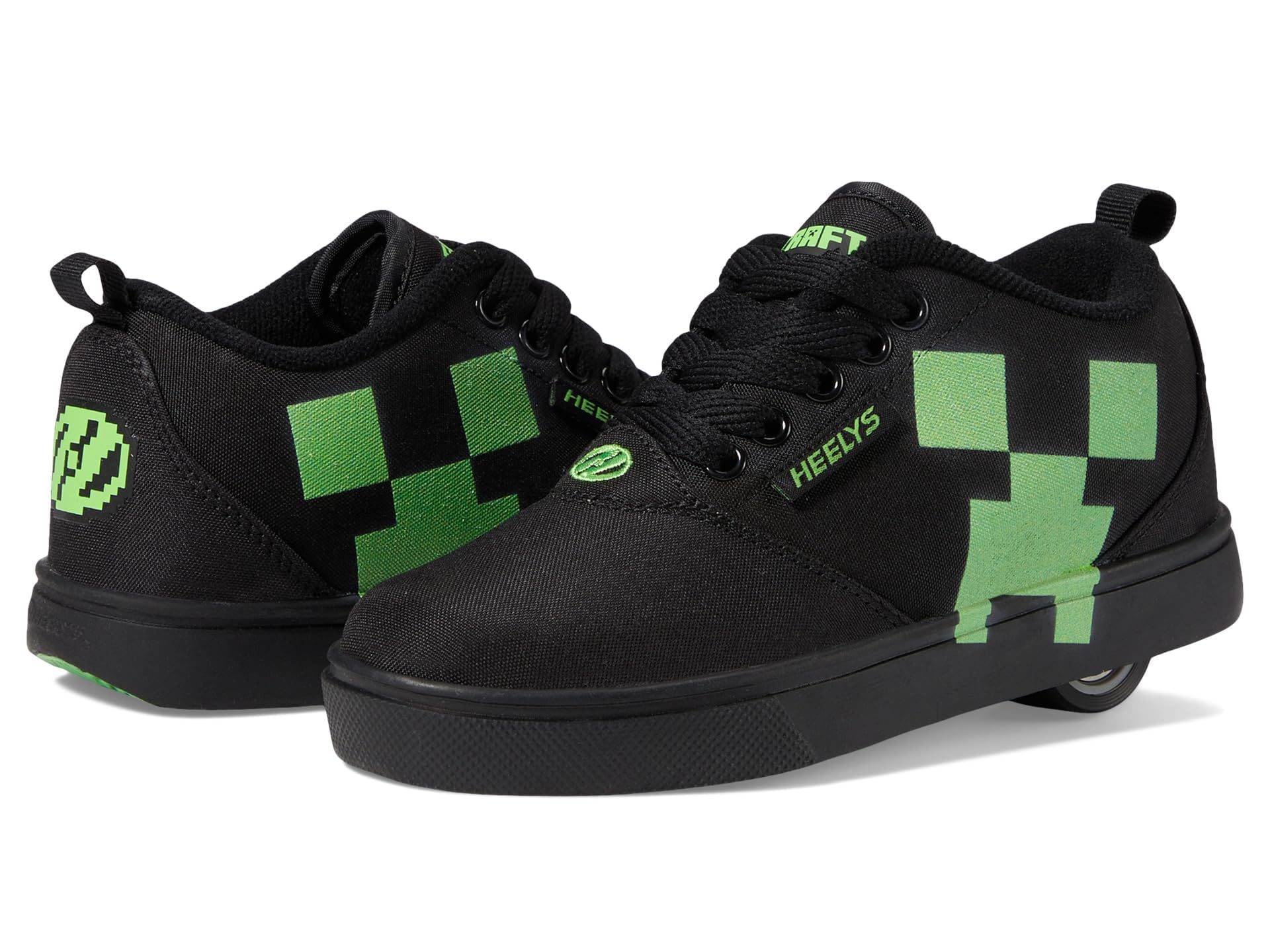 HEELYS Pro 20 Minecraft (Little Big Kid/Adult) Wheeled Heel Shoe, Black ...