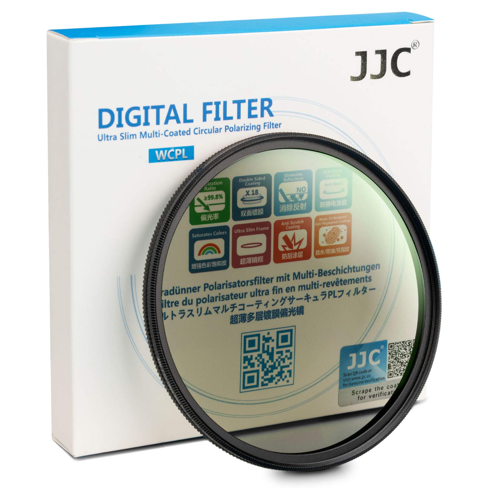 JJC Professional 55mm Circular Polarizer Polarizing Filter HD 18-Layer ...