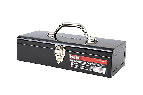 Pro-Lift Steel Tool Box – 14-inch Metal Toolbox Portable with Handle ...