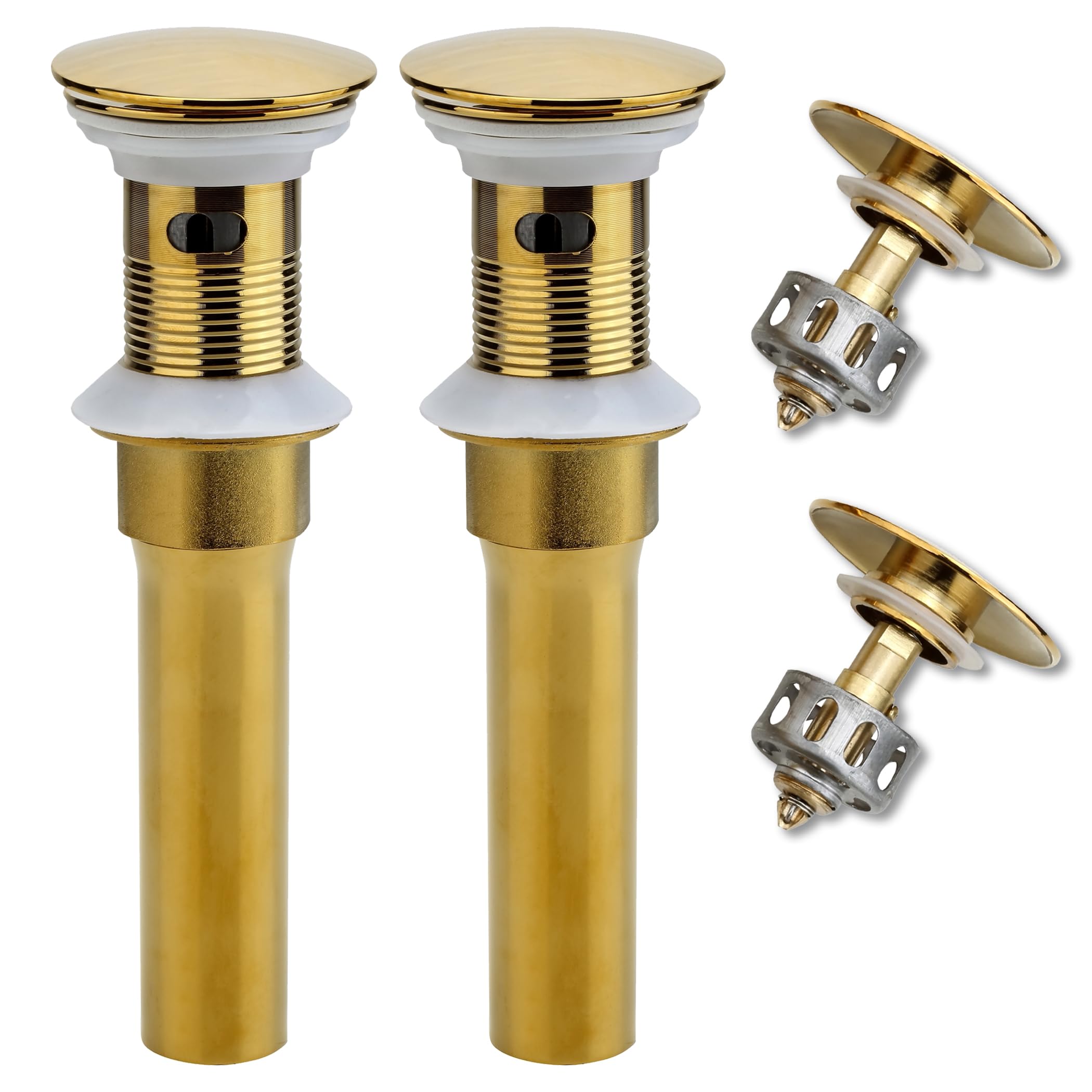 Rockgoya Bathroom Sink Drain, 2 Pack Gold Drain Stopper Bathroom Sink ...