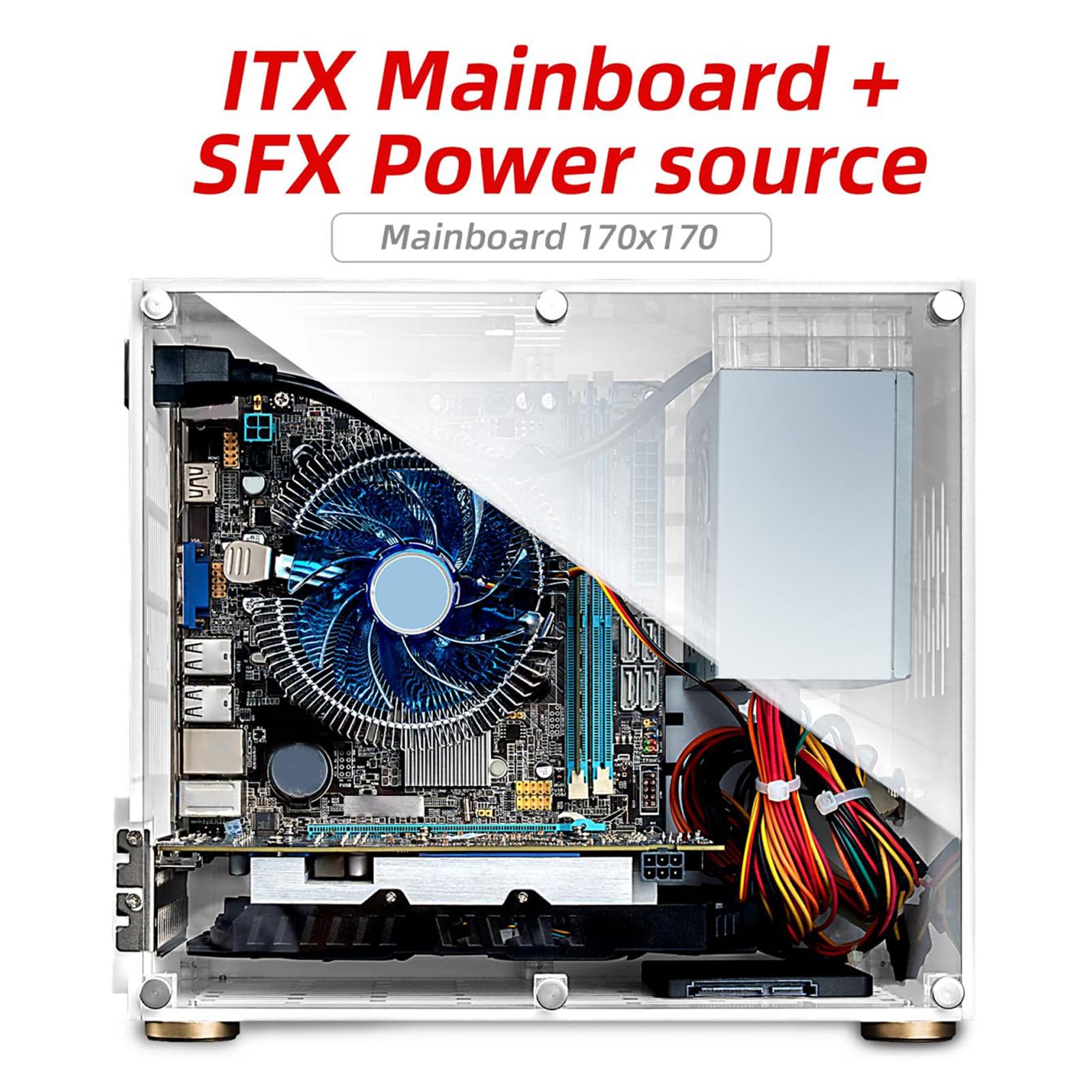 Mua Clear Acrylic Mini ITX PC Case, Mini ITX Computer Case, 360 Degrees ...