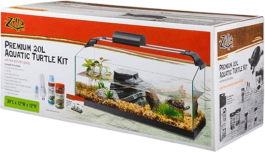 Amazon.com : Zilla Premium Rimless Aquatic Turtle Habitat Kit, 20 ...