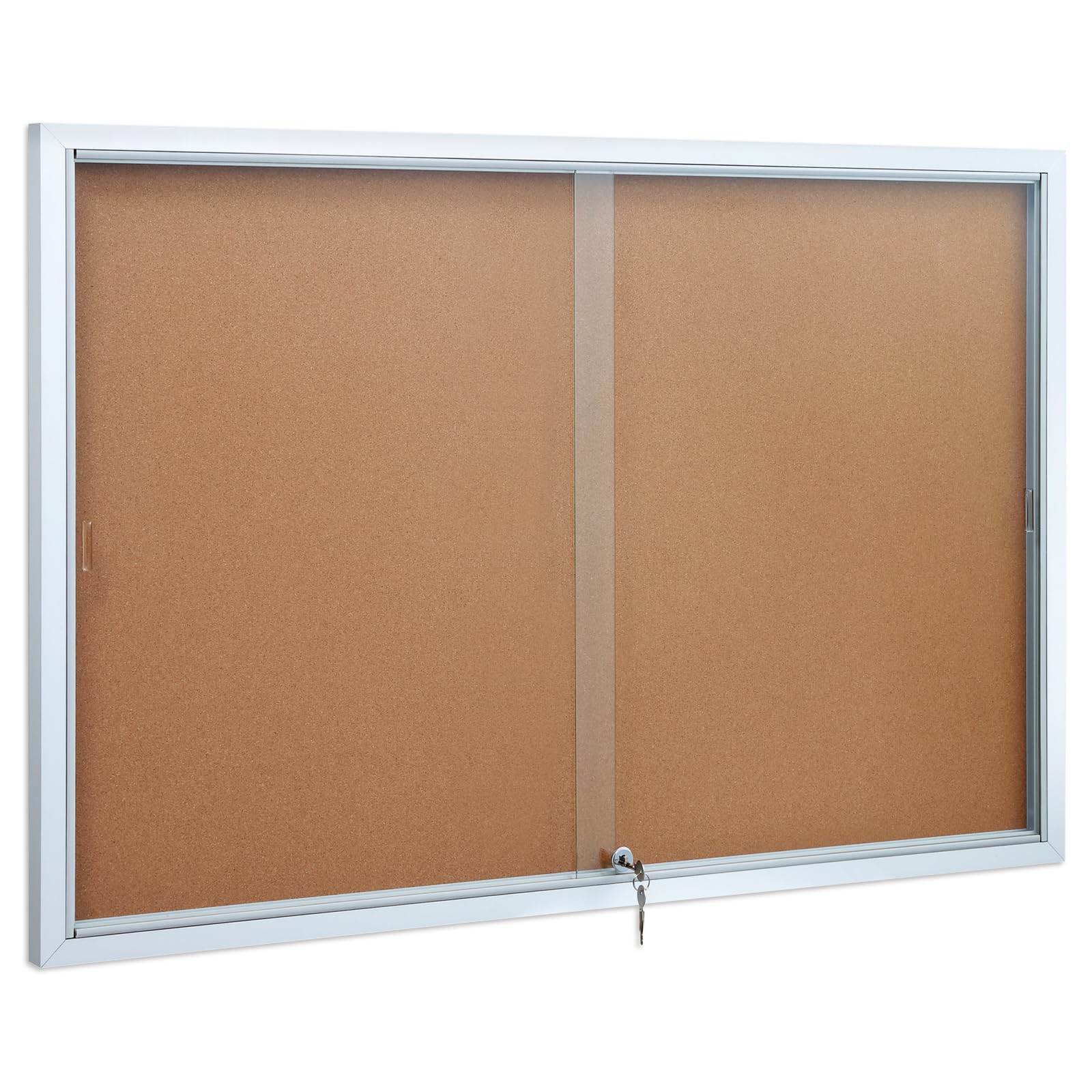 SWANCROWN Enclosed Locking Bulletin Board Cork Message Board with ...