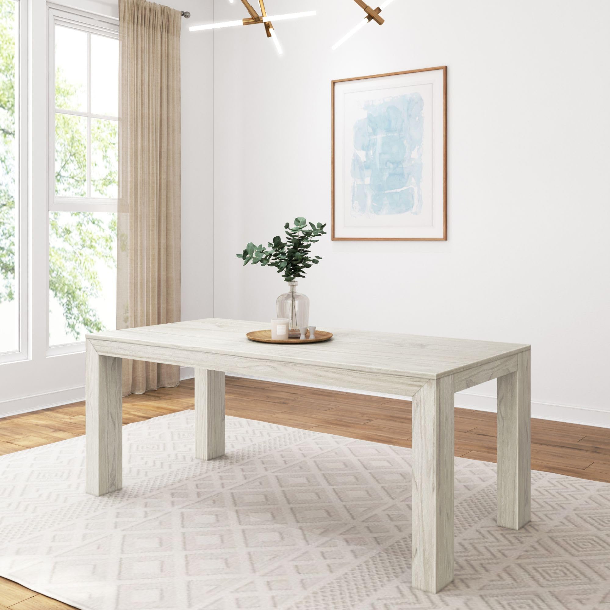 Plank+Beam 72 Inch Modern Wood Dining Table, Solid Wood Rectangular ...