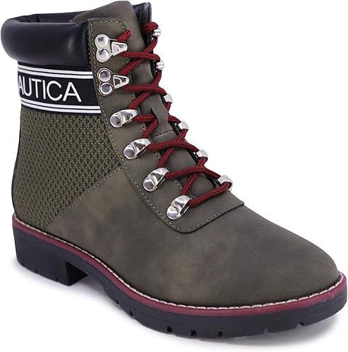 Nautica Botas de combate para mujer con cordones para senderismo ...