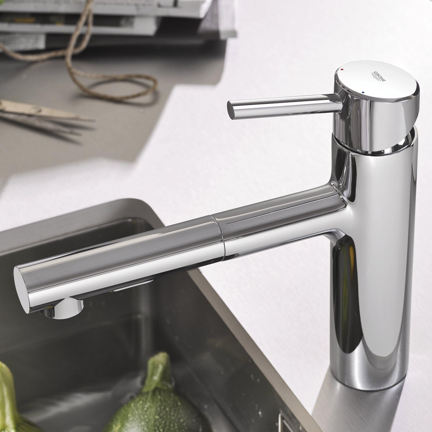 Grohe 30273001 Concetto Sink Mixer Tap with Pull-out Hose (German ...