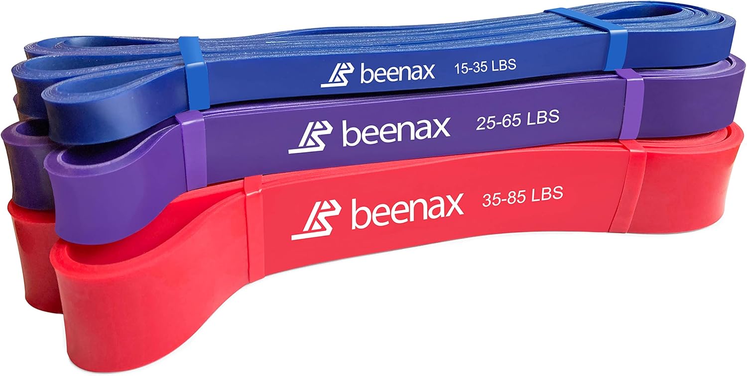 Beenax Assisted Pull Up Bands (3 Pack) – Resistance Exercise Power ...