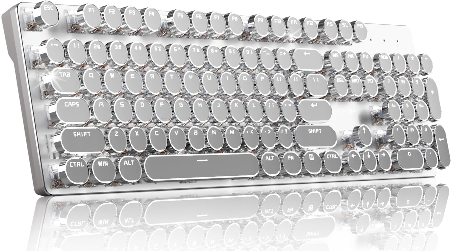 SEUNKWANG EWEADN Typewriter Style Wireless Mechanical Keyboard, 104 ...