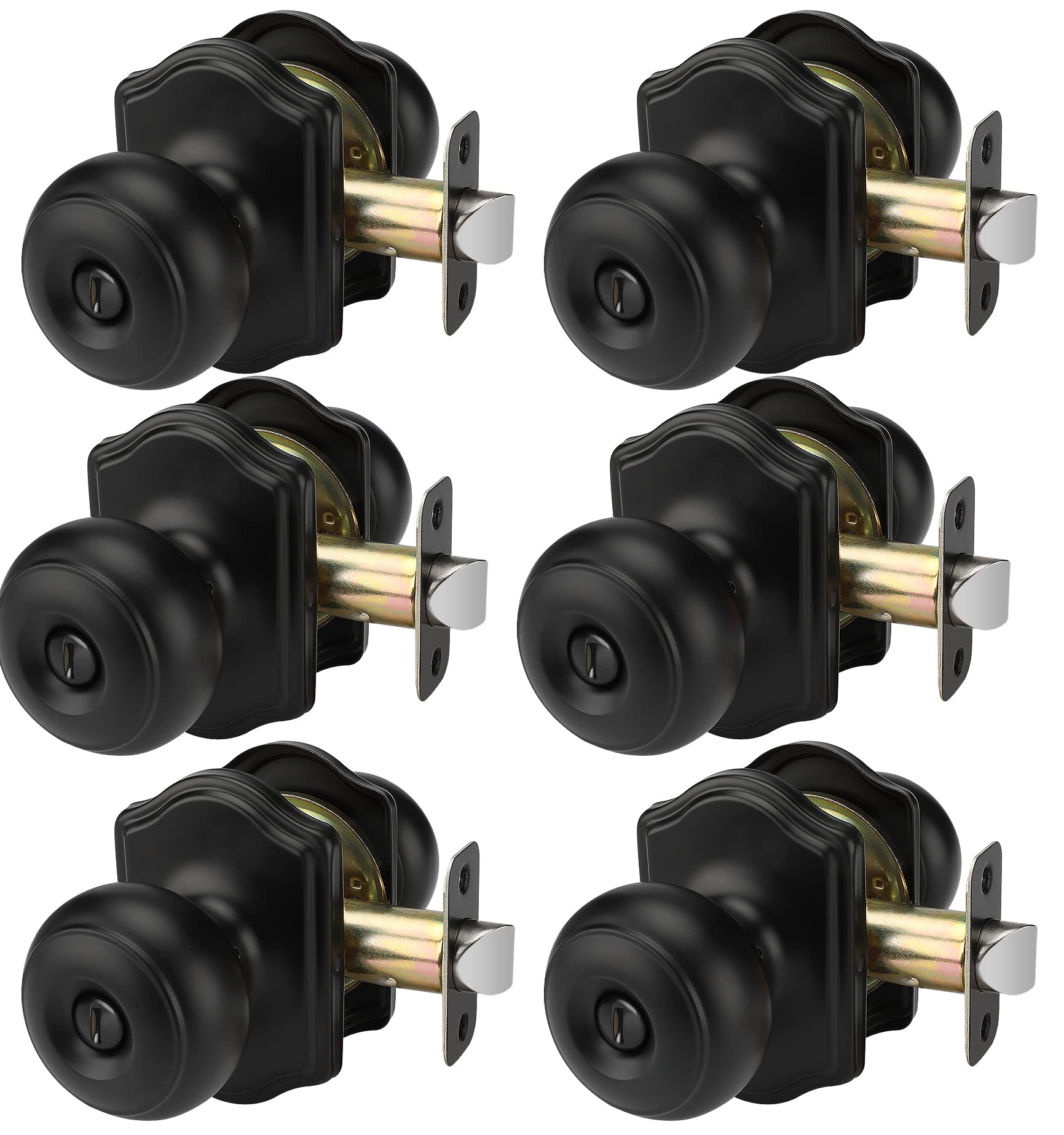 Haidms Black Door Knobs, Matte Black Privacy Door Knob, Black Interior ...