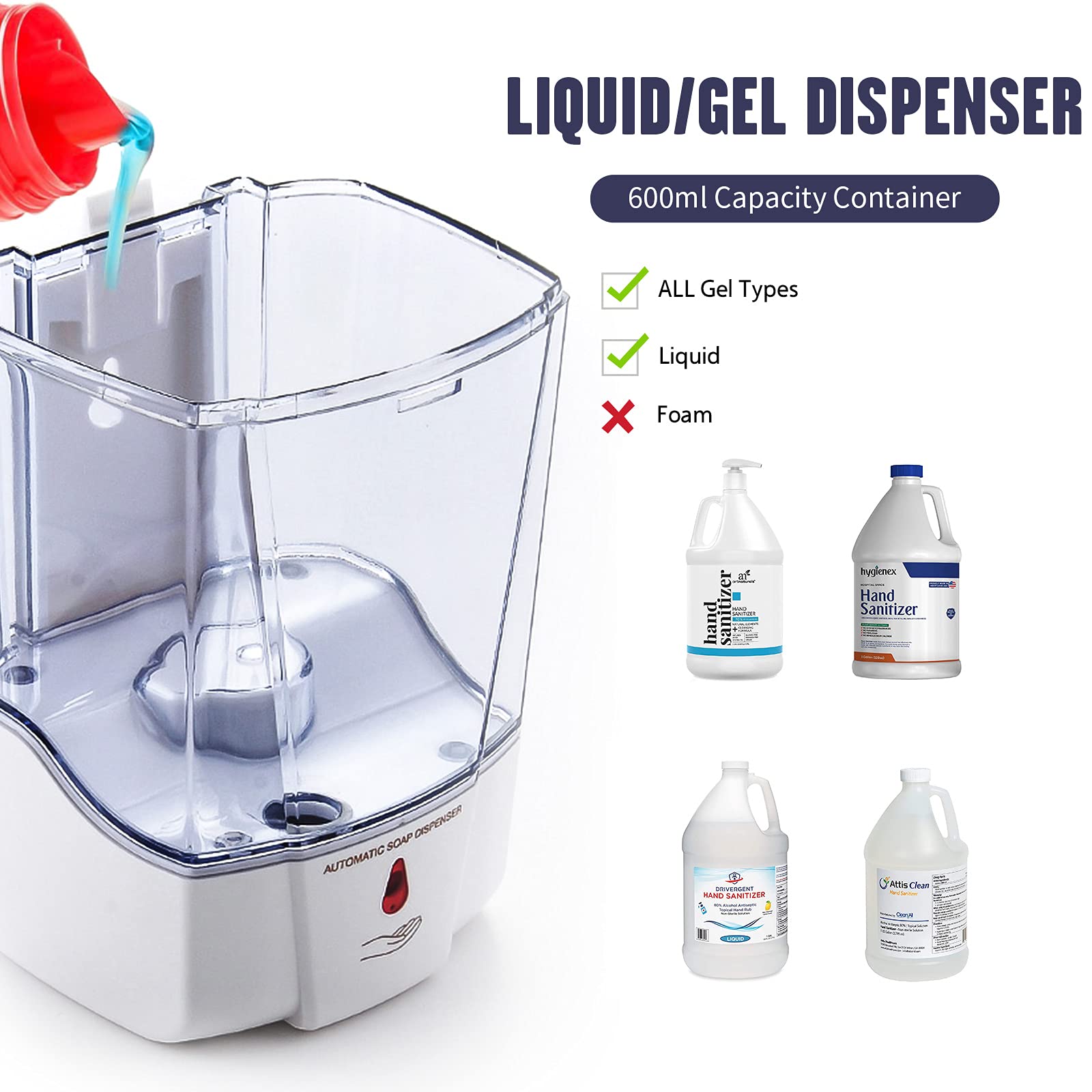 Mua Soap Dispenser Wall Mount, Automatic Hand Sanitizer Dispenser 600ml ...