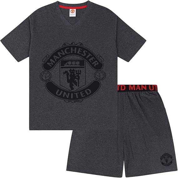 Manchester United FC Official Football Gift Mens Short Pyjamas ...