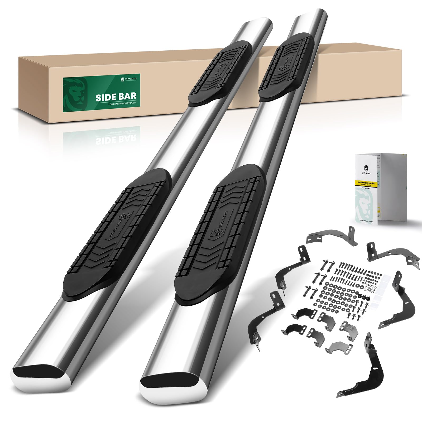 YHTAUTO 6" Running Boards Side Steps Compatible with Dodge Ram 1500 ...