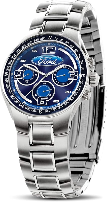 Ford Men's Watch- Officially Licensed Ford Stainless Steel Chronograph ...
