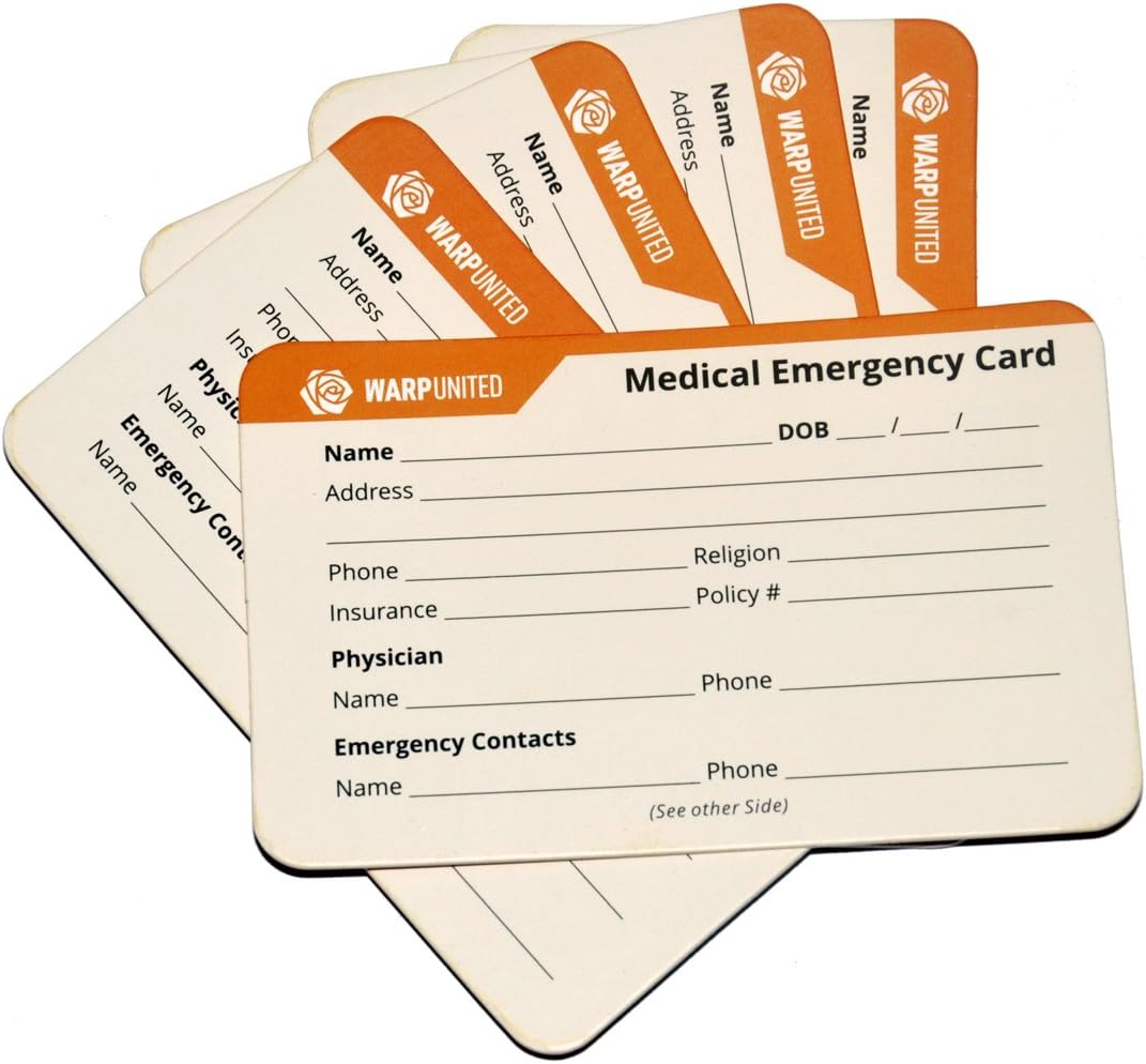 Amazon.com: 50-Pack Designer Medical Information Alert Emergency ID ...