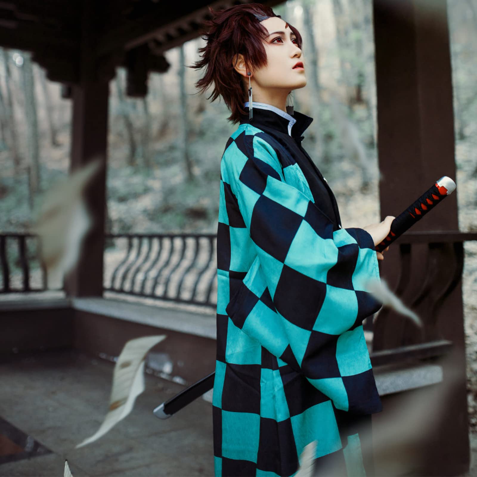 Demon Slayer Cosplay Tanjiro Cosplay Costume Unisex Adult Cloak Jacket ...