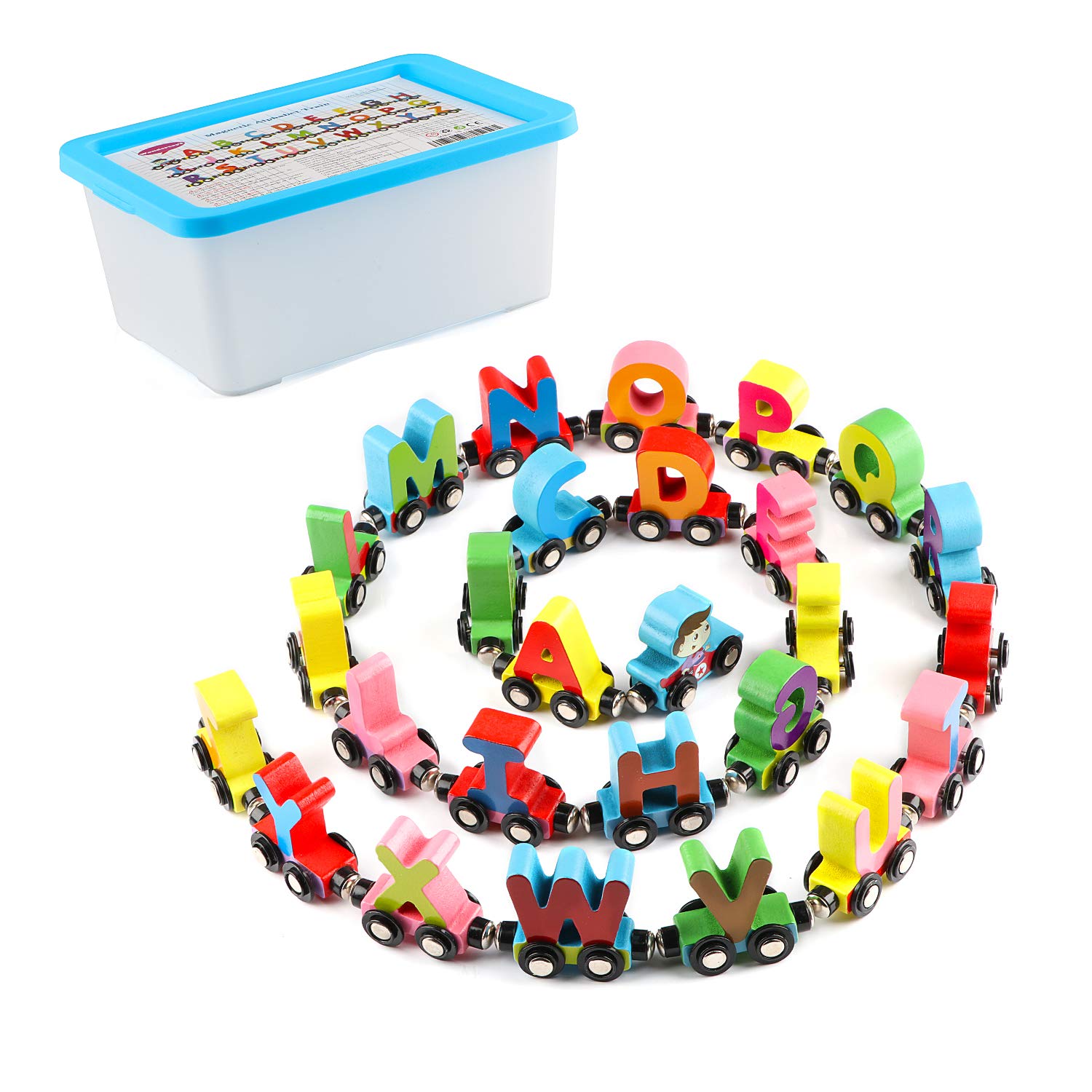Mua Wooden Alphabet Train Toy 27 PCS Wooden Magnetic Alphabet ABC Train ...